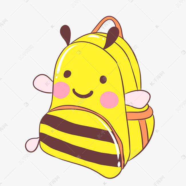 黄色的书包手绘插画素材图片免费下载-千库网