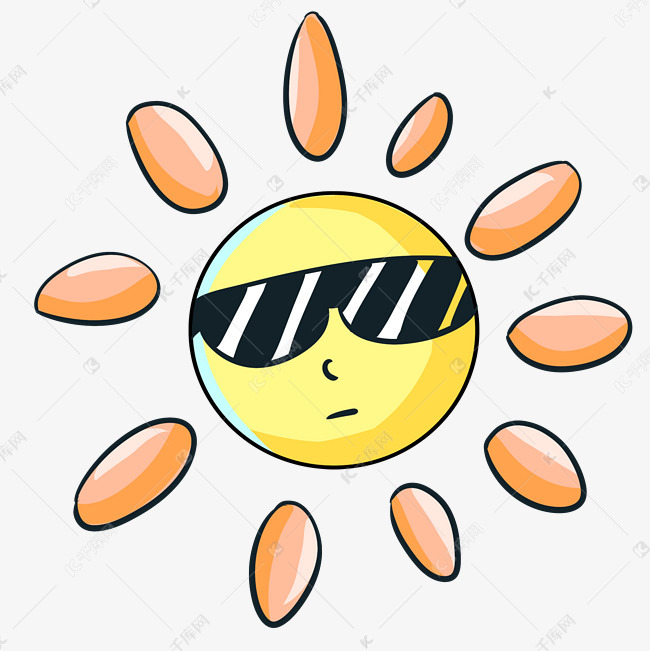 卡通炫酷太阳插画素材图片免费下载-千库网
