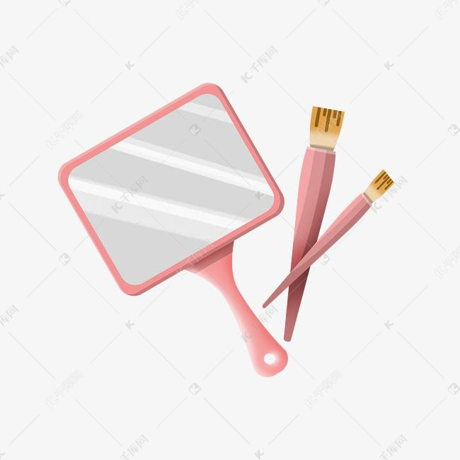 手绘粉色化妆镜素材图片免费下载-千库网