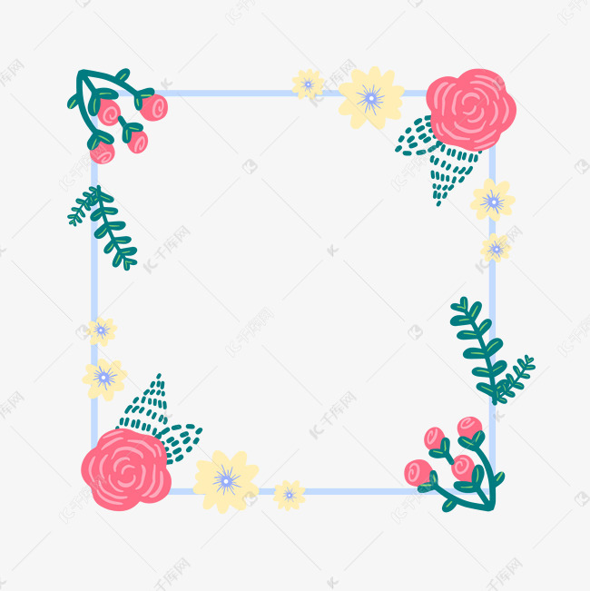 小清新叶子花边装饰素材图片免费下载-千库网