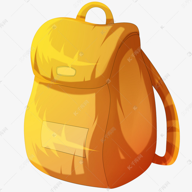 手绘黄色书包插画素材图片免费下载-千库网
