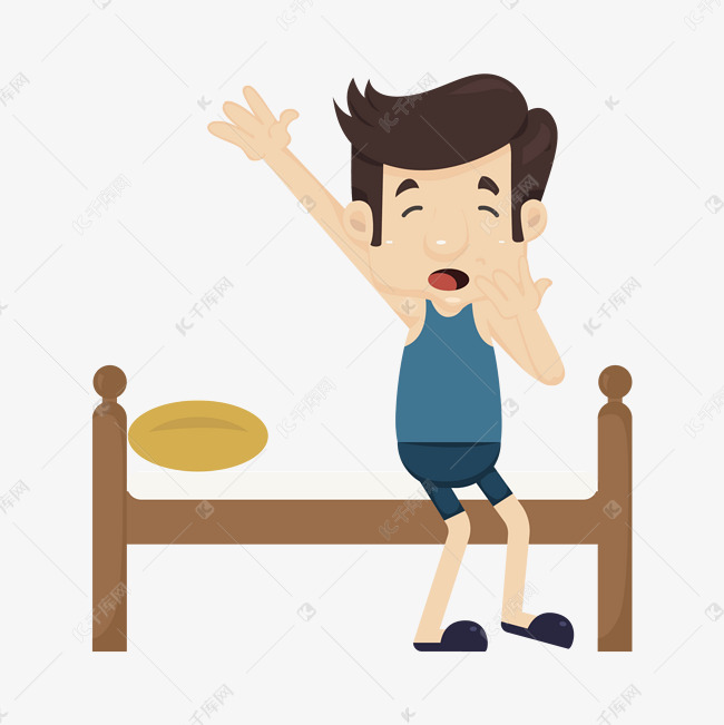卡通起床的商务男人矢量素材图片免费下载-千库网