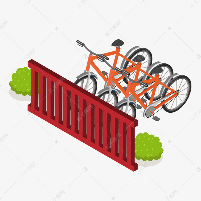 2.5D城市共享单车素材图片免费下载-千库网