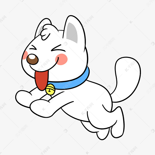 卡通小狗跑跳png透明底素材图片免费下载-千库网