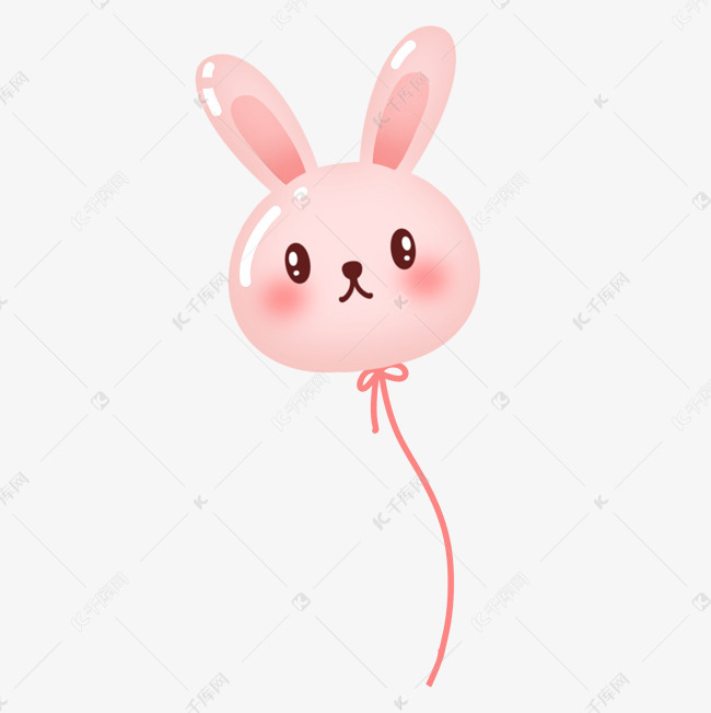 粉色兔子气球素材图片免费下载-千库网