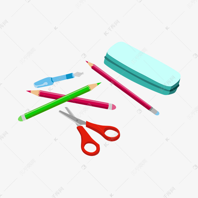 卡通矢量文具可爱笔筒素材图片免费下载-千库网