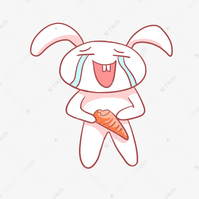 伤心卡通可爱兔子形象素材图片免费下载-千库网