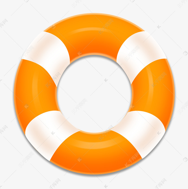 卡通橙色游泳圈素材图片免费下载-千库网