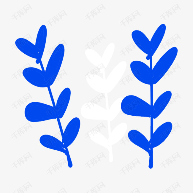 蓝色白色手绘简约简单扁平简笔画好看免扣png素材图片免费下载-千库网