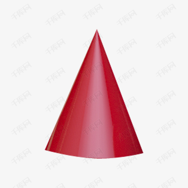 红色几何圆锥形元素素材图片免费下载-千库网