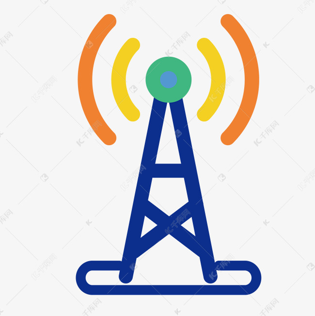 信号扁平彩色图标素材图片免费下载-千库网