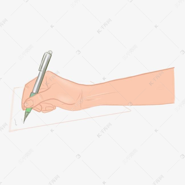 写字手势卡通插画素材图片免费下载-千库网