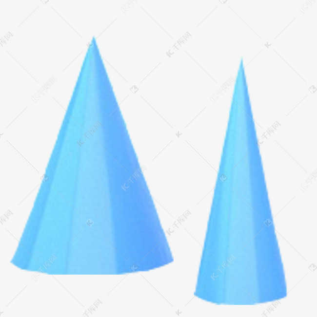 一对蓝色的圆锥物品素材图片免费下载-千库网