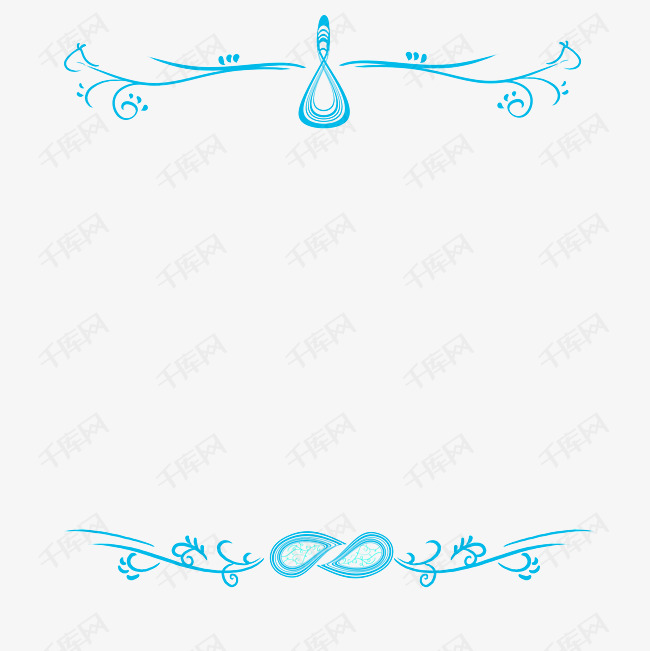 精美的蓝色花纹边框素材图片免费下载-千库网