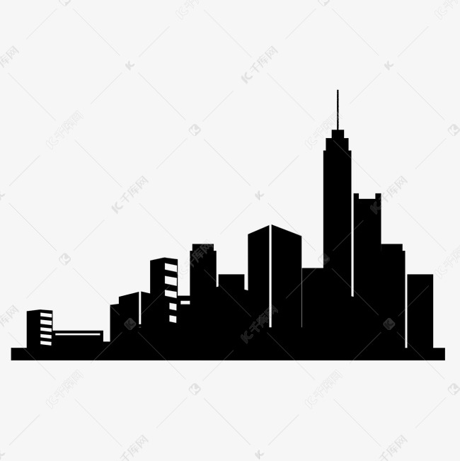 城市剪影png素材图片免费下载-千库网