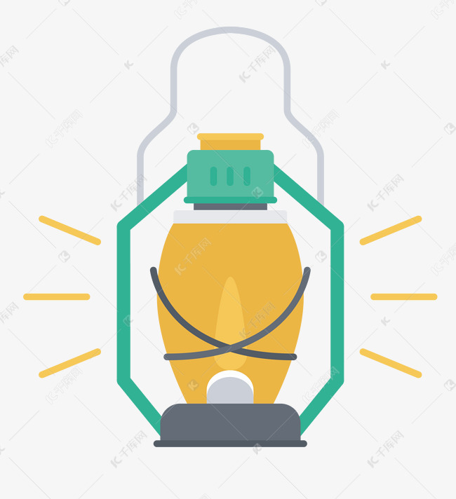 绿色的提灯卡通插画素材图片免费下载-千库网