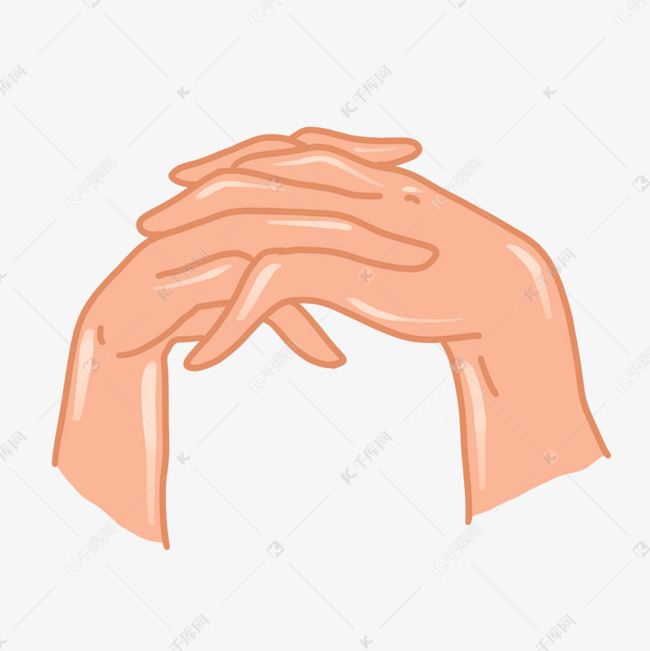 双手交叉的手势插画素材图片免费下载-千库网
