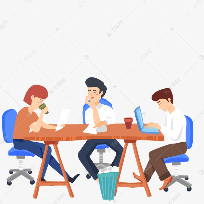卡通人物在办公免抠图素材图片免费下载-千库网