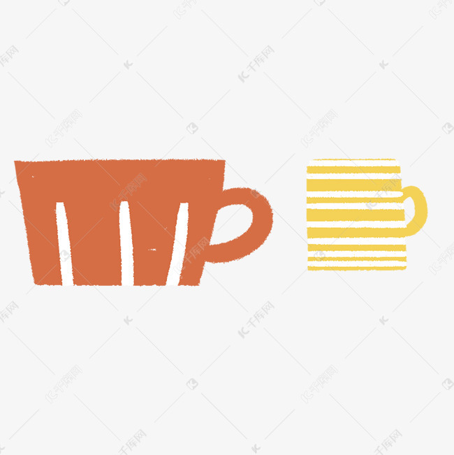 两个卡通水杯产品素材图片免费下载-千库网