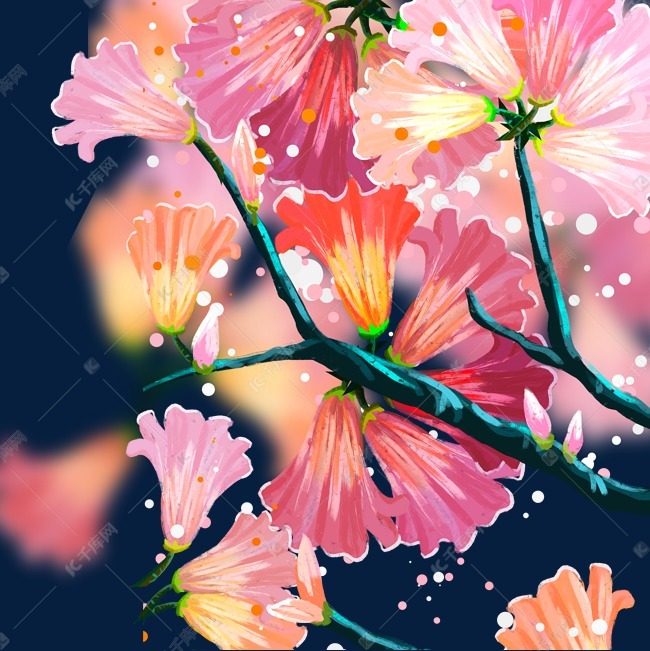 彩色创意花朵植物元素素材图片免费下载-千库网