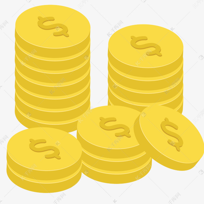 一摞卡通圆形金币素材图片免费下载-千库网