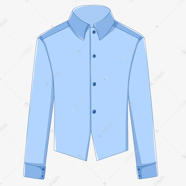 蓝色男士衬衫插图素材图片免费下载-千库网