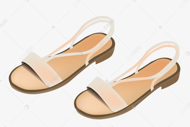 平底凉鞋卡通插画素材图片免费下载-千库网