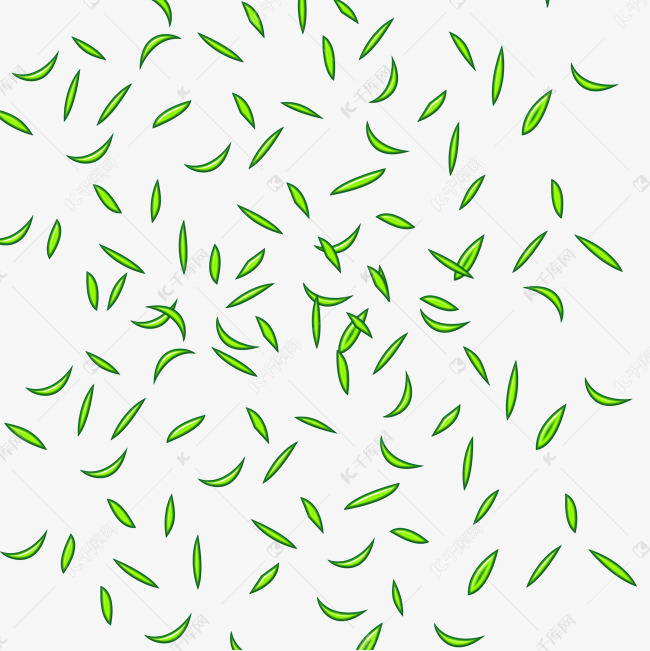 卡通绿色茶叶花纹背景素材图片免费下载-千库网