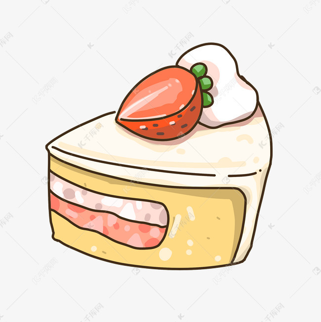 草莓蛋糕插画素材图片免费下载-千库网