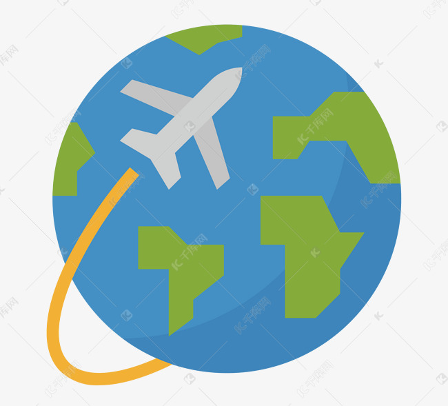 环绕地球旅行插画素材图片免费下载-千库网