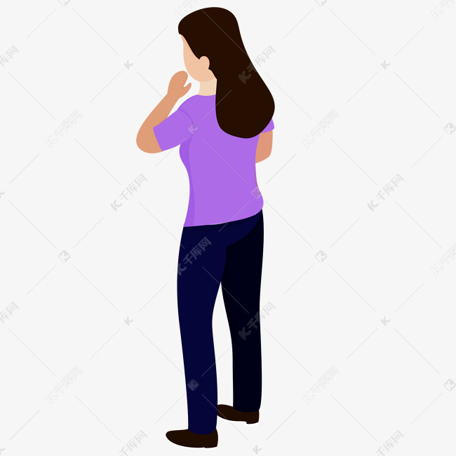 站立的卡通美女人物素材图片免费下载-千库网