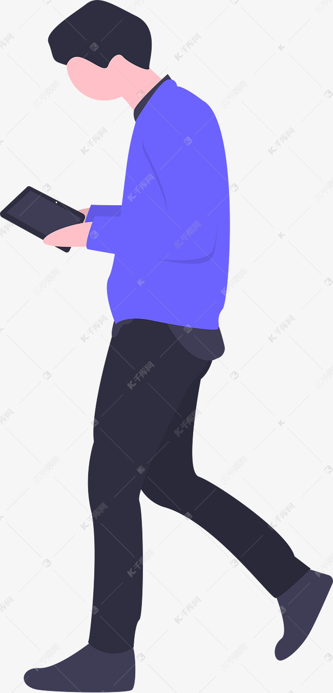 低头看手机的人素材图片免费下载-千库网