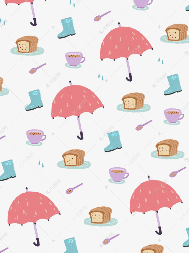 文艺雨天透明底纹素材图片免费下载-千库网