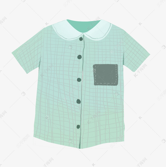 绿色卡通线条衬衫素材图片免费下载-千库网