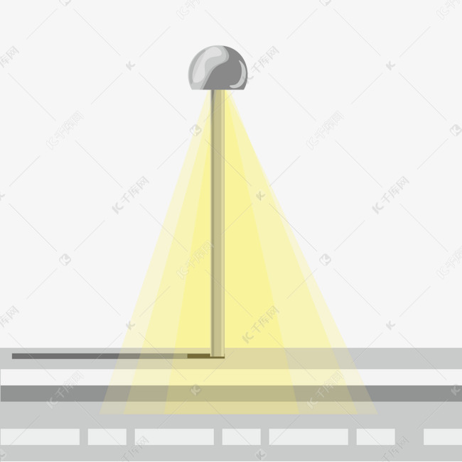 夜晚矢量路灯光影路灯素材图片免费下载-千库网