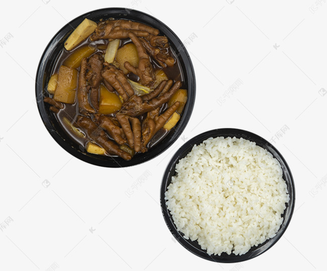 米饭和土豆炖鸡爪素材图片免费下载-千库网