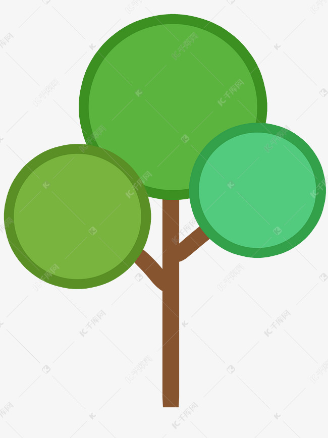圆形创意绿色大树素材图片免费下载-千库网