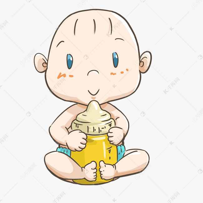 吃奶卡通娃娃素材图片免费下载-千库网
