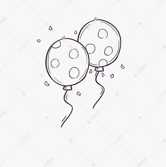 儿童节气球简笔素材图片免费下载-千库网