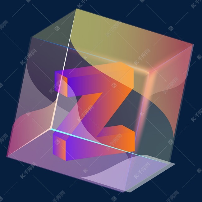 立体渐变字母Z图标素材图片免费下载-千库网