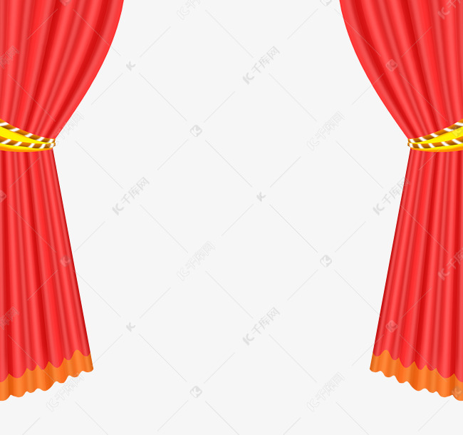 黄色穗边帷幕素材图片免费下载-千库网