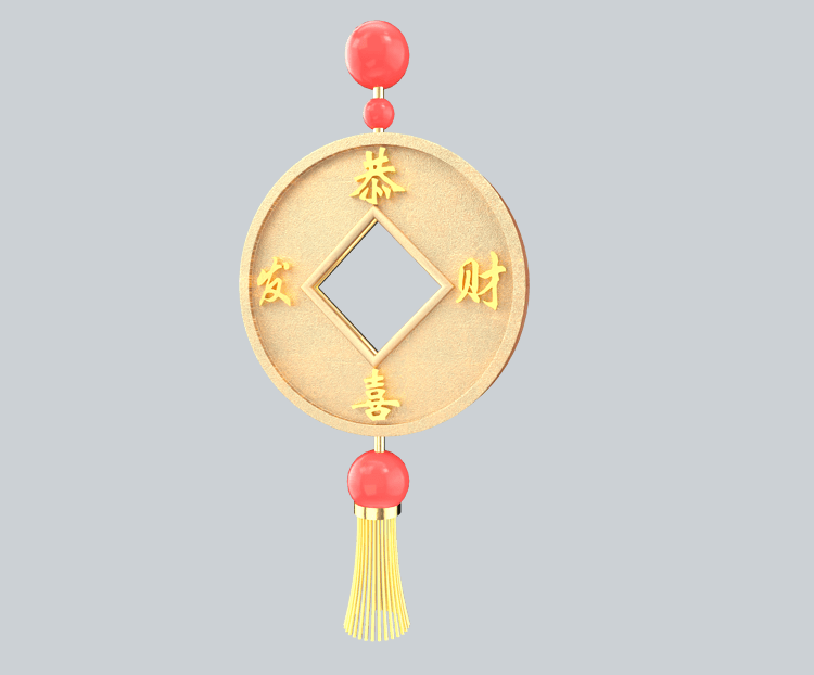 金色中国风铜钱装饰海报模板下载-千库网