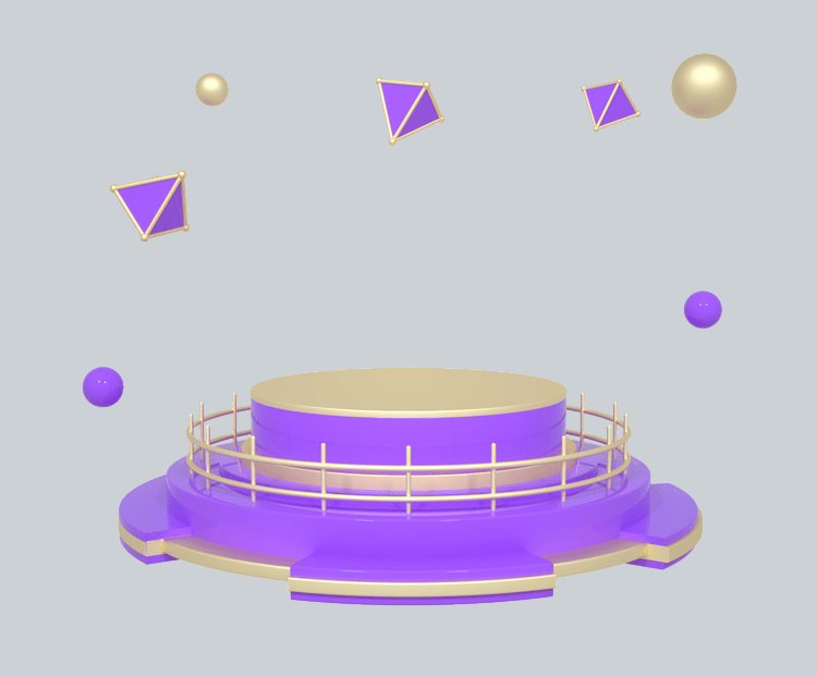 C4D紫金色618促销电商舞台展台海报模板下载-千库网