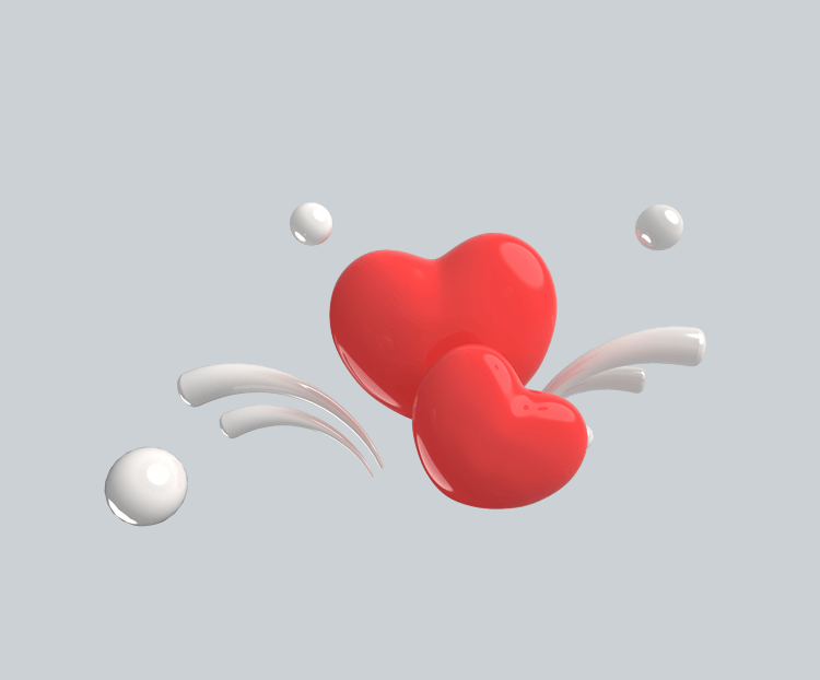 3D红色立体爱心海报模板下载-千库网