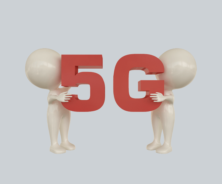 c4d立体小人拼接5G海报模板下载-千库网