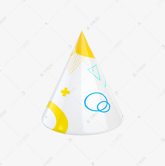 孟菲斯风格立体圆锥素材图片免费下载-千库网