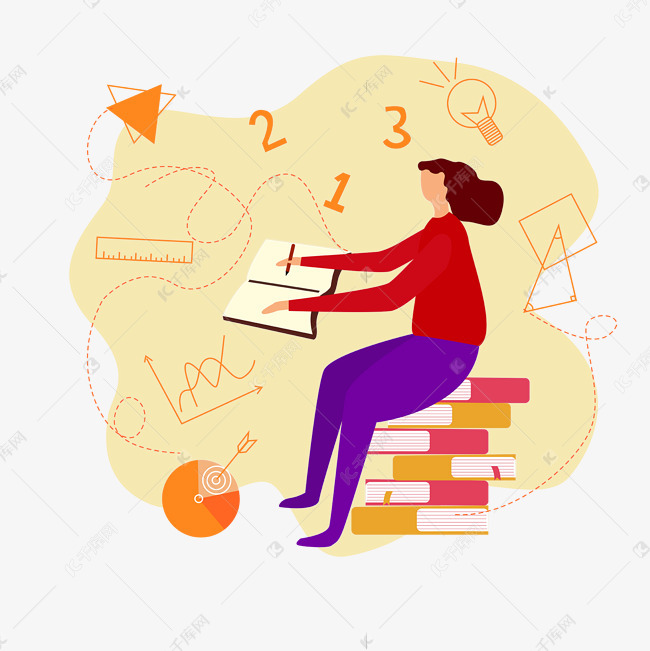 学习数学的女孩素材图片免费下载-千库网