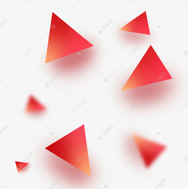 红色渐变色三角形几何素材图片免费下载-千库网