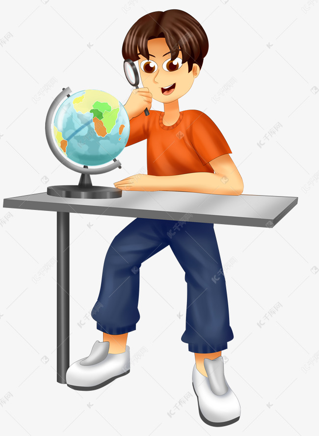上地理课男孩素材图片免费下载-千库网