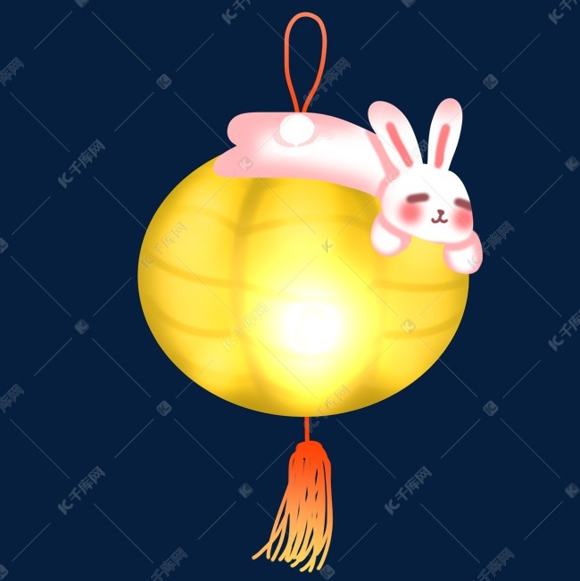 兔子灯笼挂饰素材图片免费下载-千库网